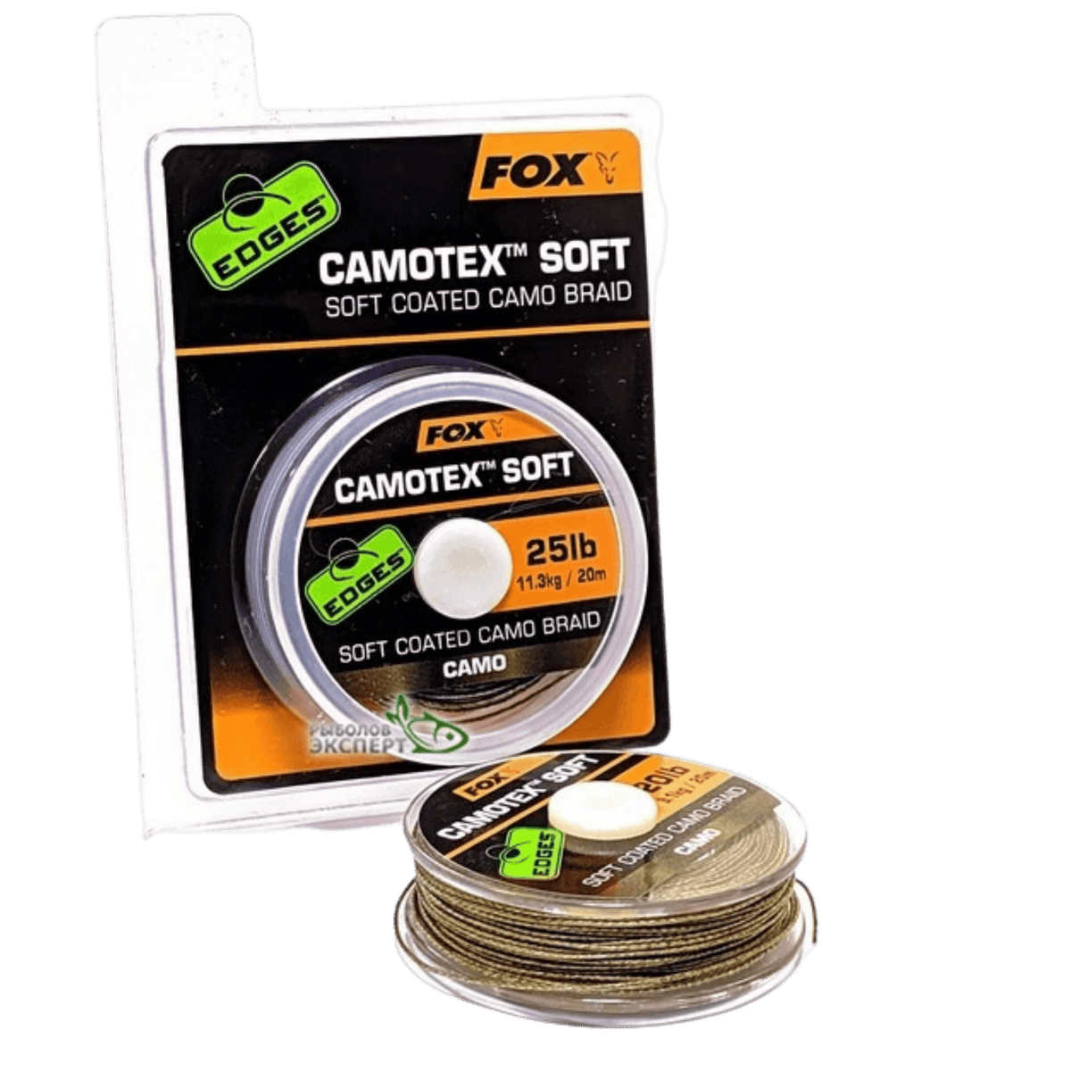 FOX Camotex Soft Coated Camo Braid 20m | Fish On Tackle Store